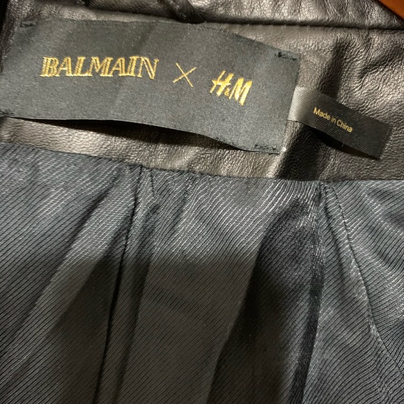 Balmain | Jackets & Coats | Balmain Hm Leather Jacket Rare Find Size 2 ...